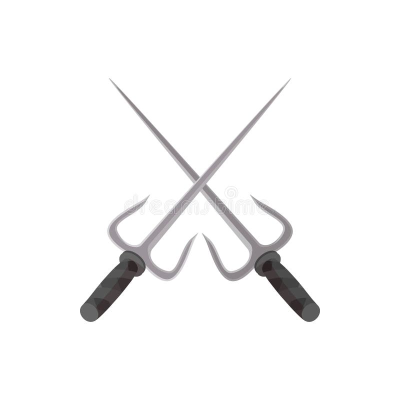 Trident Ninja Weapon Cartoon Icon Stock Vector - Illustration of ...