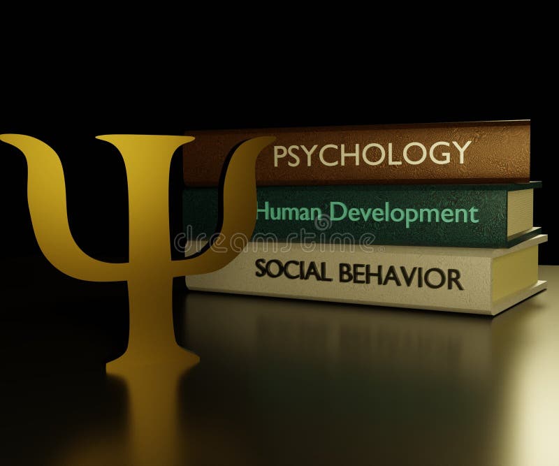 The Trident Pitchfork Shape with Psychology Related Book Stock ...