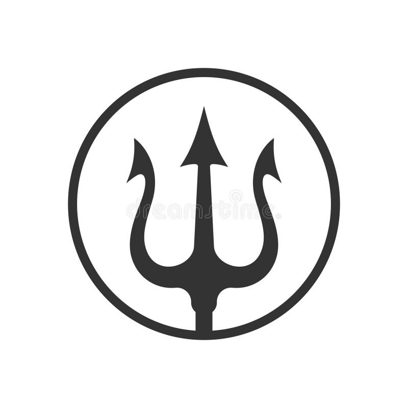 Trident Poseidon Sign in the Circle Stock Vector - Illustration of icon ...