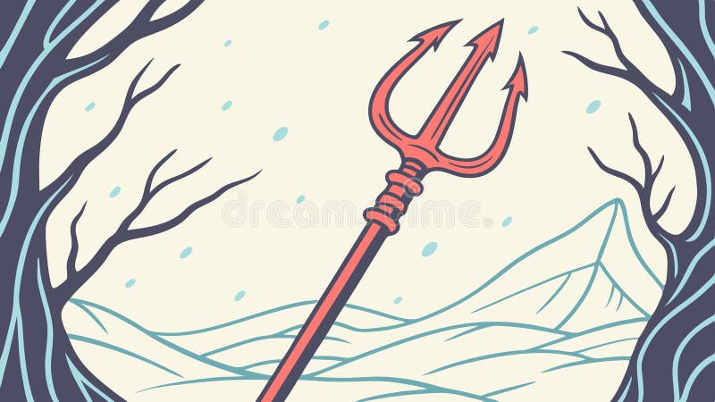 Trident in Serene Forest Landscape Vector Art, Vector Design Generative ...