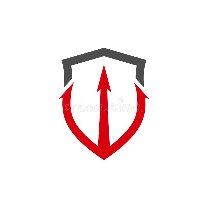 Neptune Poseidon Trident Shield Retro Stock Vector - Illustration of ...