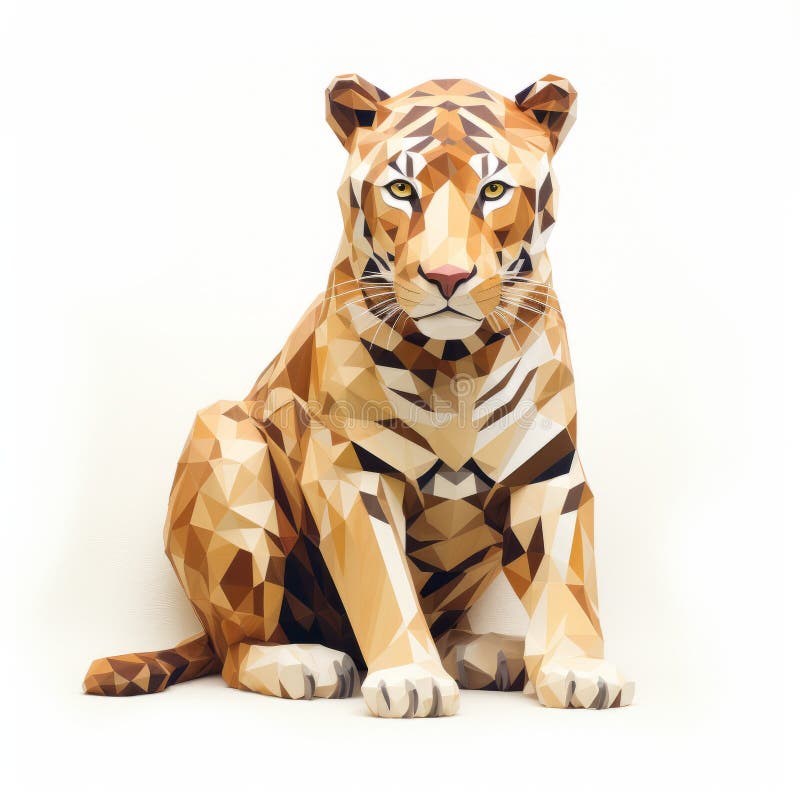 Tridimensional Tiger: Low Poly Artwork with Martin Creed-inspired Style ...