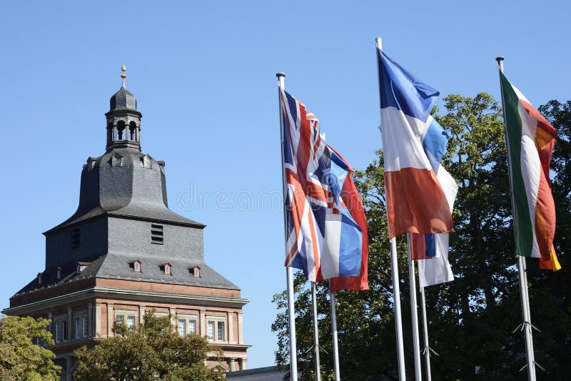 Flag of Trier-Saarburg of Rhineland-Palatinate, Germany Stock Photo ...