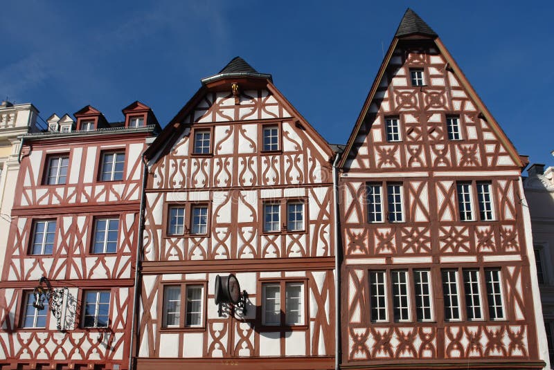 Trier Houses stock image. Image of clock, trier, medieval - 4682841