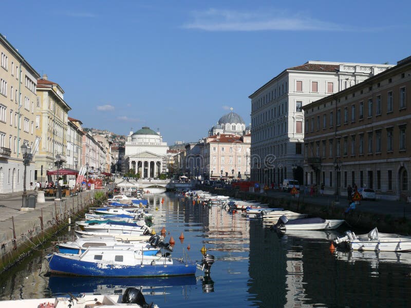 Trieste Old Town, Via S. Michele Editorial Stock Image - Image of ...