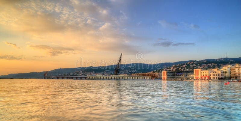 Trieste harbor stock image. Image of landscape, port - 37092329
