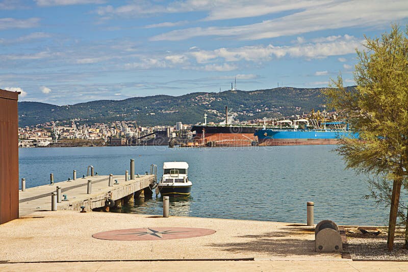 Port of Trieste, Italy - Sunset on Sea Stock Image - Image of adriatic ...