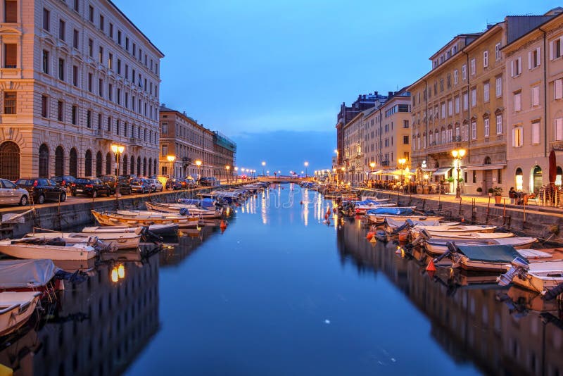 Canal Grande, Trieste, Italy Editorial Stock Image - Image of saint ...