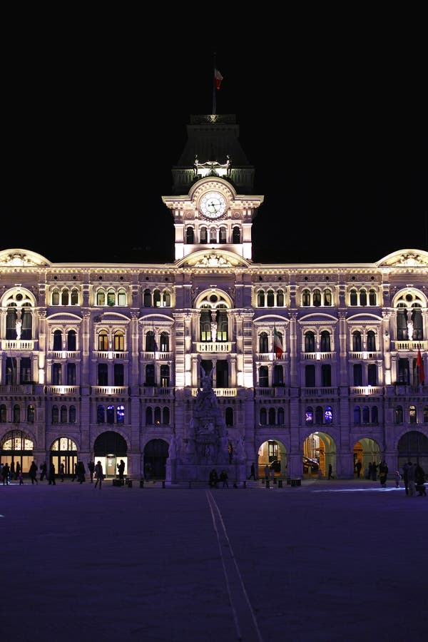 Trieste Night editorial photo. Image of street, winter - 176676341