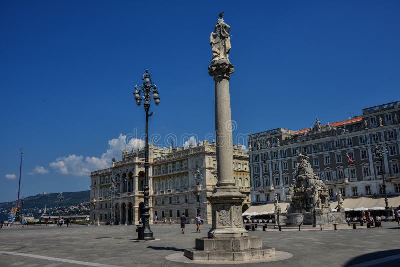 Trieste piazza Unita stock image. Image of italy, town - 4291733
