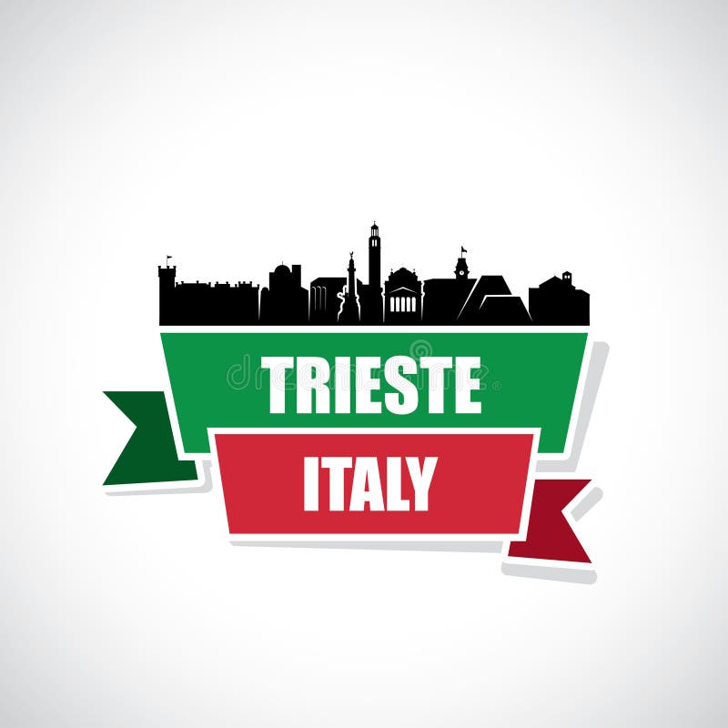 Trieste Skyline - Italy - Ribbon Banner - Vector Illustration Stock ...
