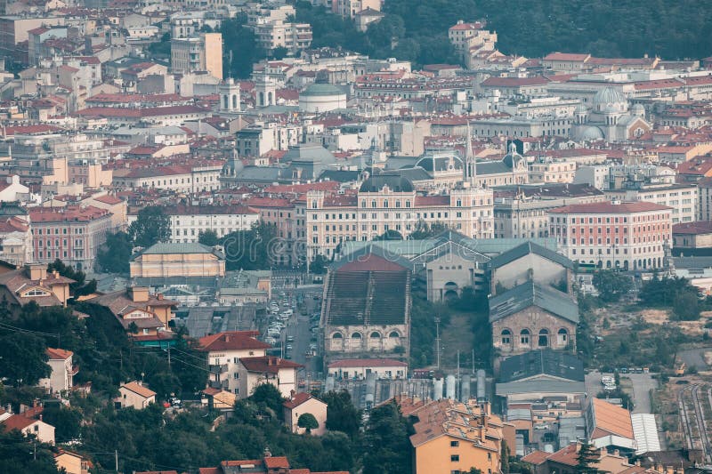 Trieste Town from Above. Italy Stock Photo - Image of europe, green ...
