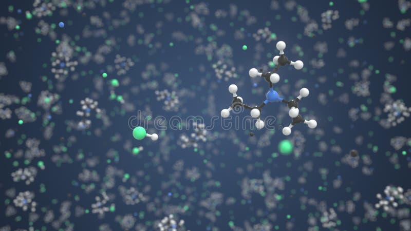 Triethylamine Hydrochloride Molecule Made with Balls, Isolated ...