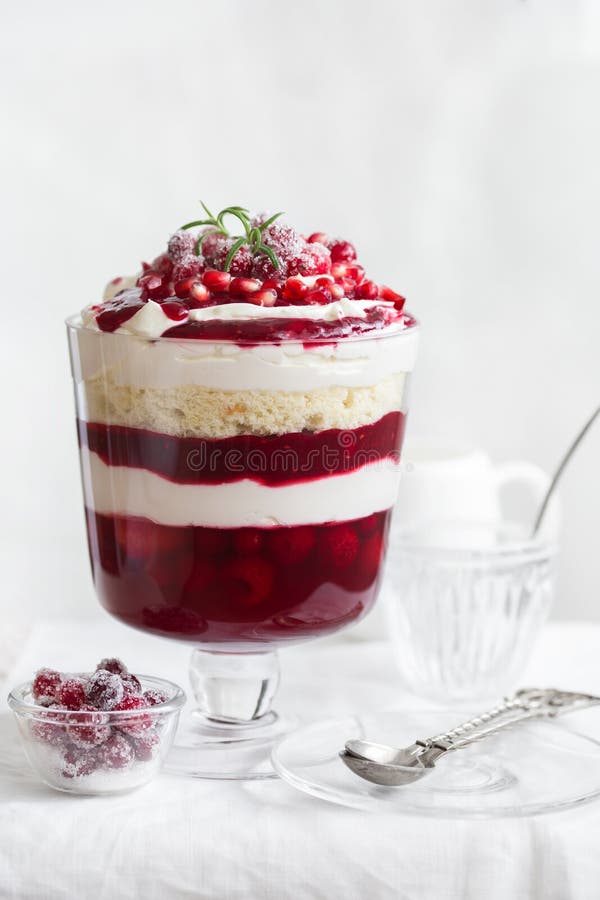 Trifle. Festive Layered Dessert in Glass Stock Photo - Image of ...