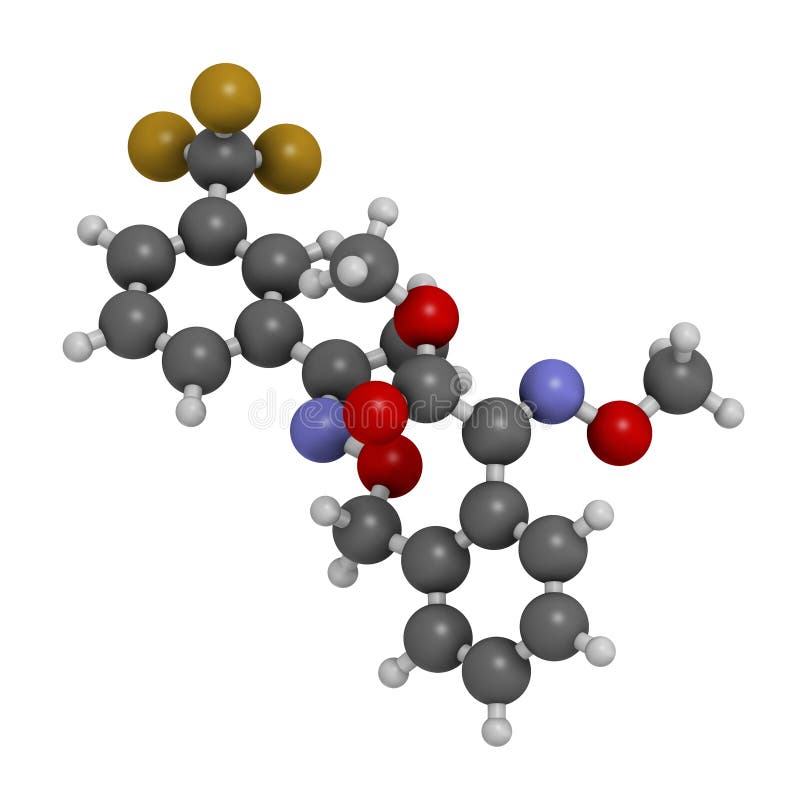 Trifloxystrobin Fungicide Molecule. 3D Rendering Stock Illustration ...