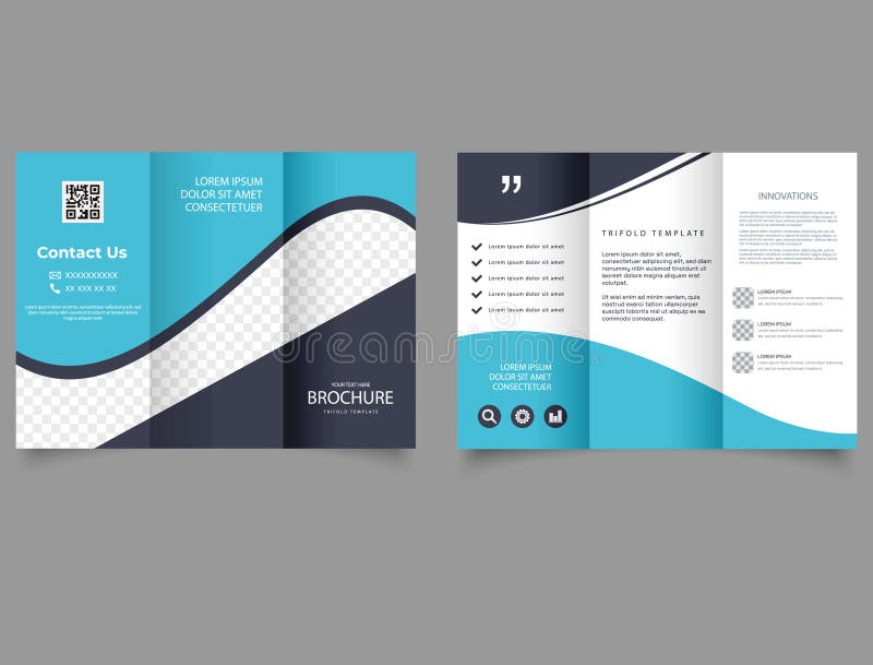 Trifold Brochure with Blue Wave. Corporate Brochure ,creative Flyer ...