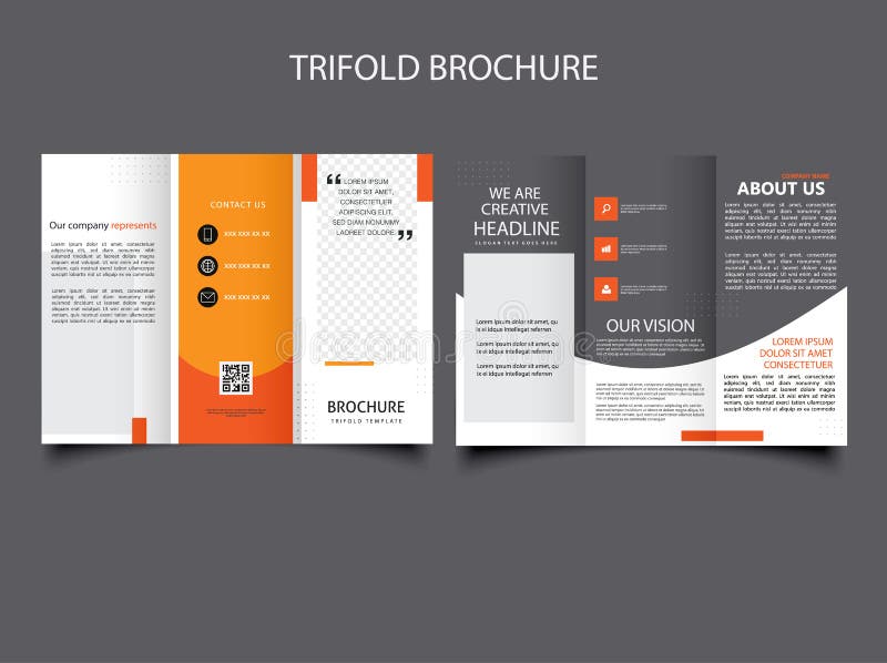Trifold Brochure with Rectangles. the Minimal Vector Editable Layout ...