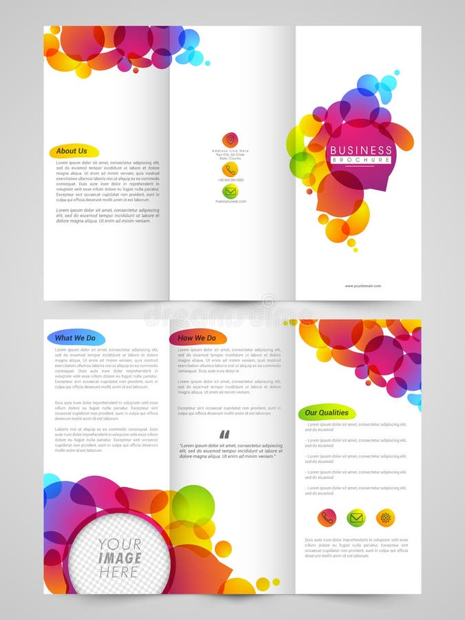 Trifold Brochure, Template or Flyer for Business. Stock Illustration ... Trifold Brochure, Template or Flyer for Business. Stock Illustration ...