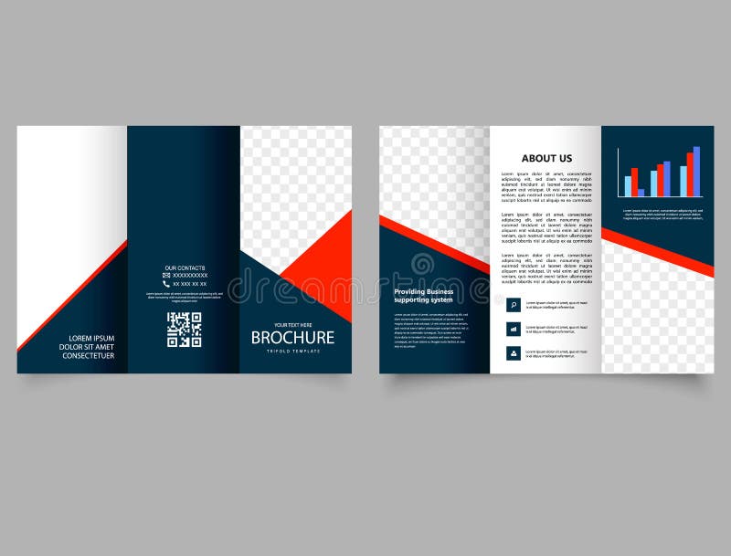 Trifold Brochure with Triangles Design. Brochure Leaflet Flyer Report ...