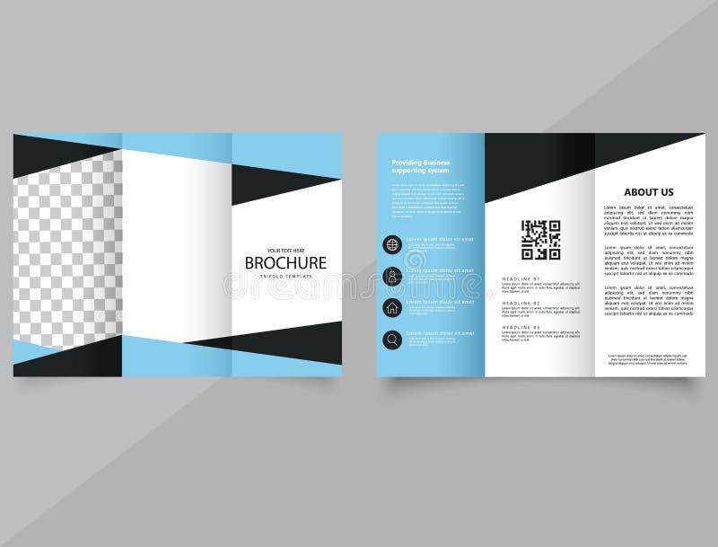 Trifold Brochure with Triangles. Flyer for Printing. Presentation Graph ...