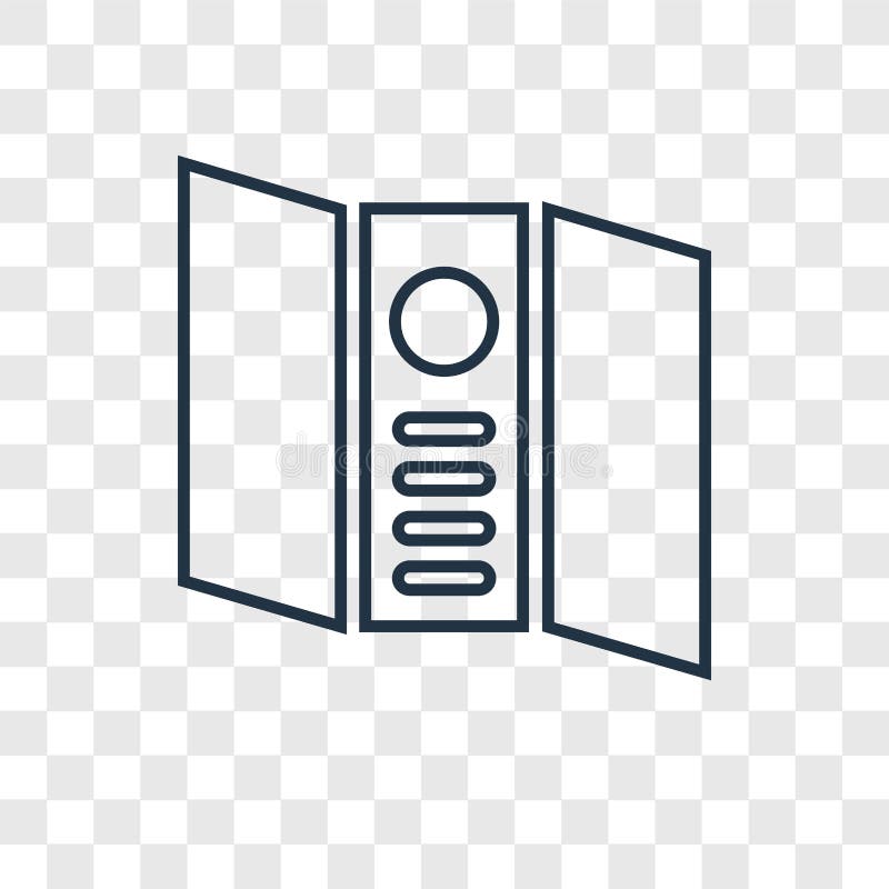 Trifold Concept Vector Linear Icon Isolated on Transparent Background ...