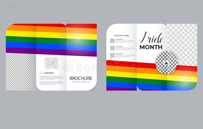Trifold LGBT Brochure Template. Corporate Flyer Mockup. Stock Vector ...