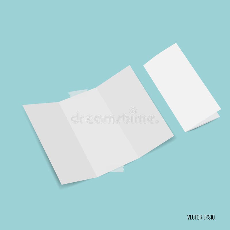 Trifold White Template Paper. Vector Illustration Stock Vector ...