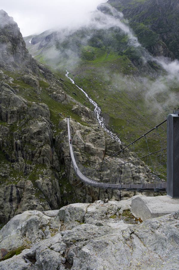 Trift bridge stock photo. Image of alps, suspended, mountaineering ...