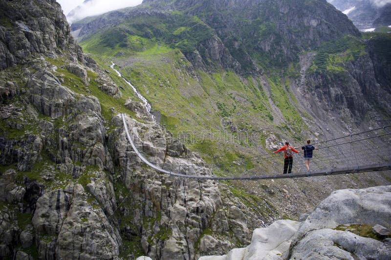 Trift bridge editorial photography. Image of swiss, mountaineering ...