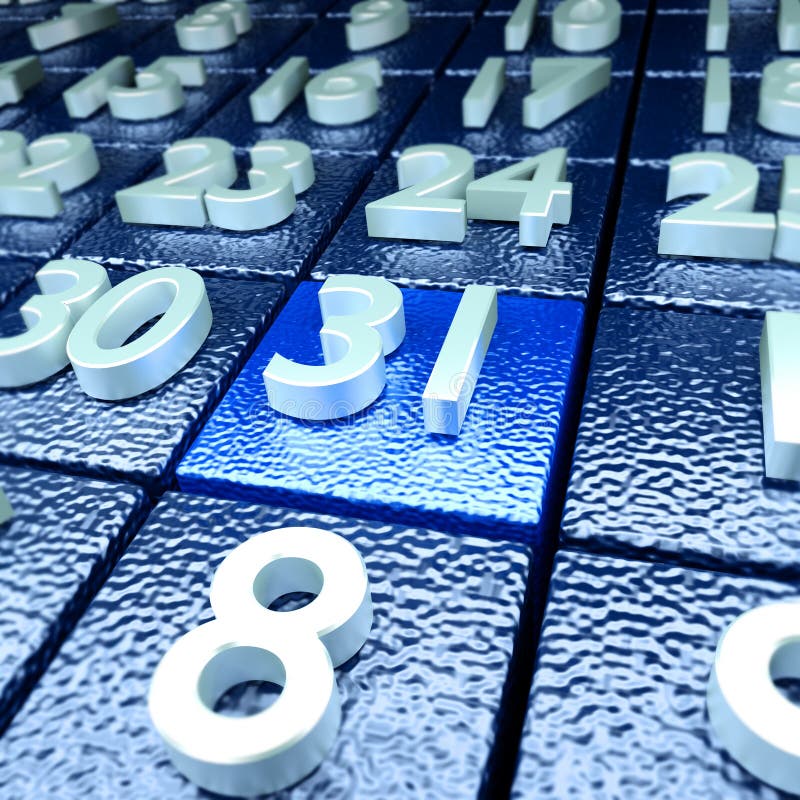 El Trigésimo Primer Día Del Mes Resaltado En El Calendario Con Una ...