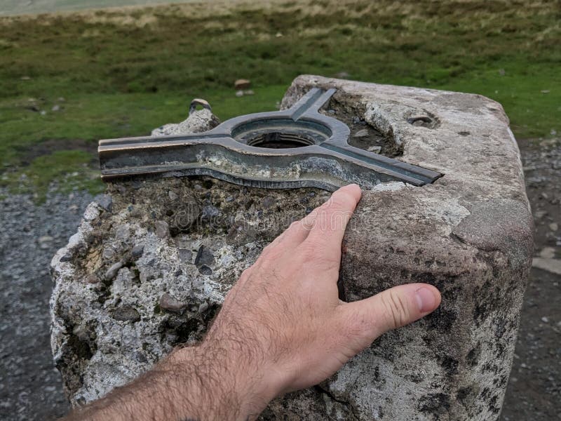 Trig Point on the Yorkshire Three Peaks Stock Photo - Image of trig ...