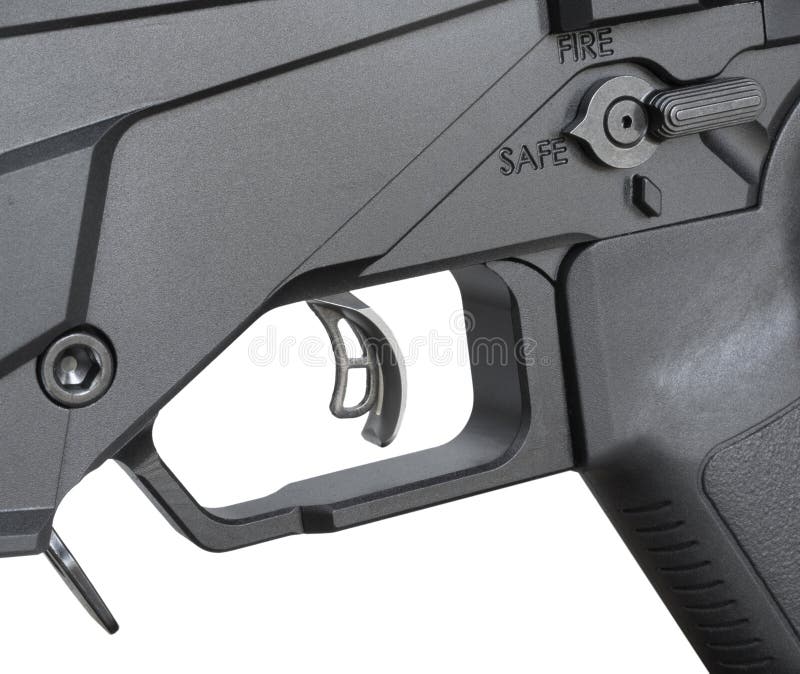 Trigger on a modern weapon stock photo. Image of marksmanship - 307310464