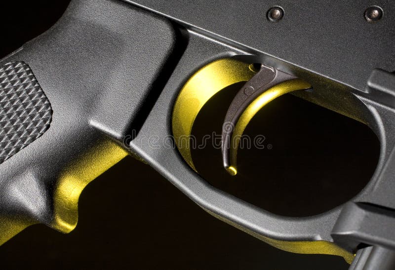 Trigger and Pistol Grip in Yellow Stock Photo - Image of weapon, rifle ...