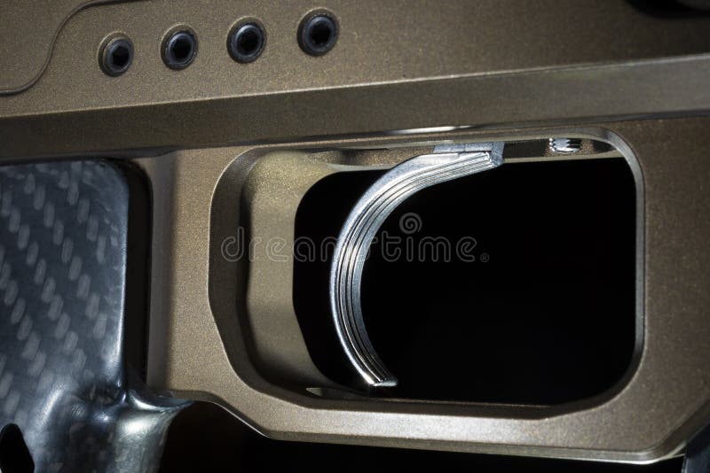 Trigger on a Rifle with Red Laminated Stock Stock Image - Image of ...