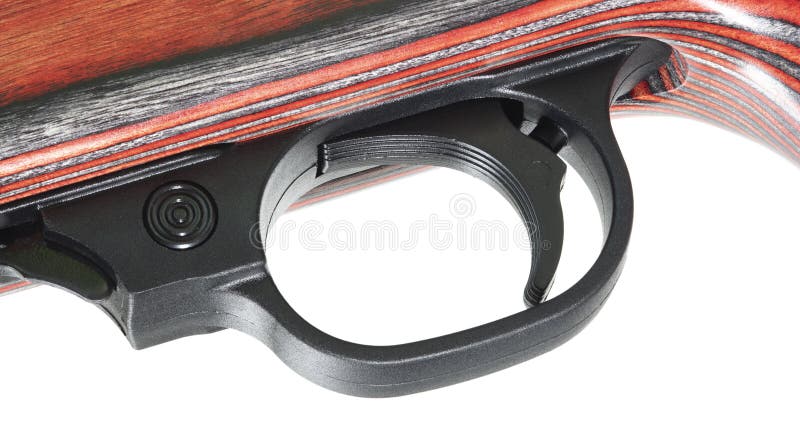 Trigger on a Rifle with Red Laminated Stock Stock Image - Image of ...