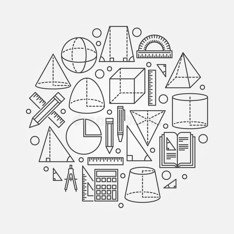 Trigonometría Y Ejemplo De La Geometría Ilustración del Vector ...