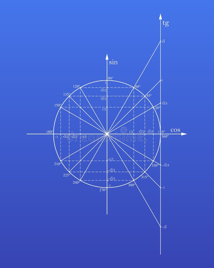 Trigonometric Circle Stock Vector Illustration Of Degrees 19578606
