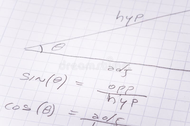Trigonometrical Functions Written on a Sheet of Paper Stock Photo ...