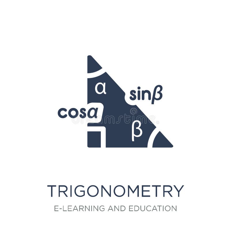 Trigonometry Icon Vector Sign and Symbol Isolated on White Background ...