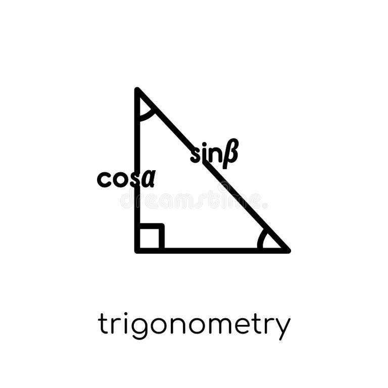 Trigonometry Icon. Trendy Modern Flat Linear Vector Trigonometry Stock ...