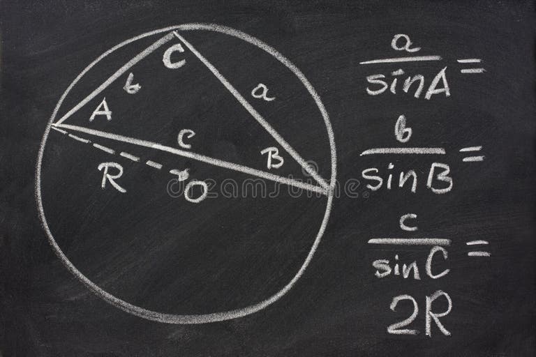 Trigonometry Law Explained on Blackboard Stock Image - Image of ...