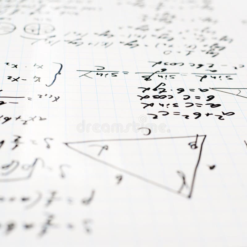 Trigonometry Math Equations and Formulas Stock Image - Image of ...