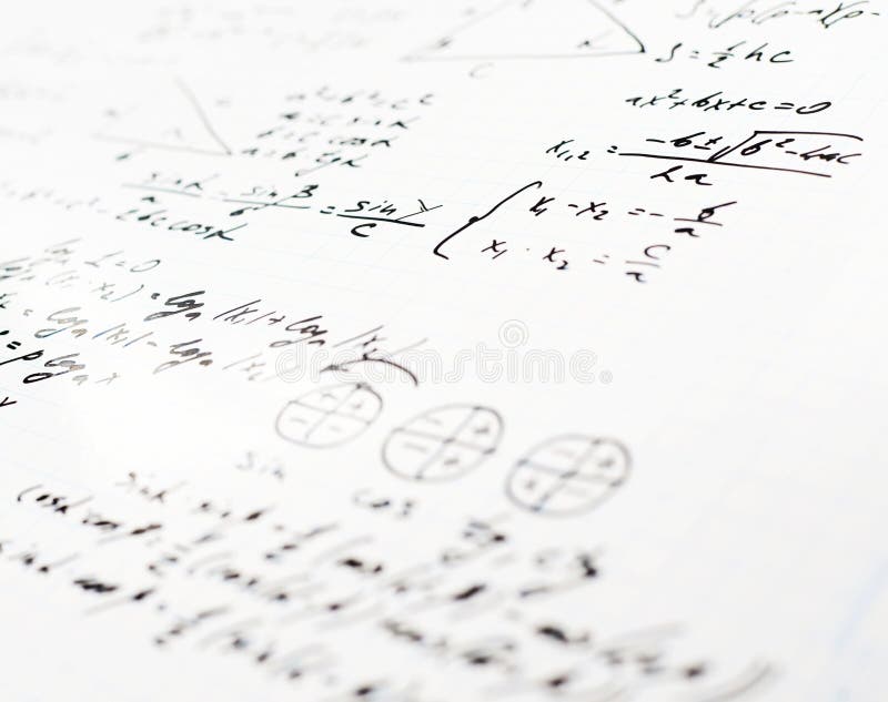Trigonometry Math Equations and Formulas Stock Image - Image of complex ...