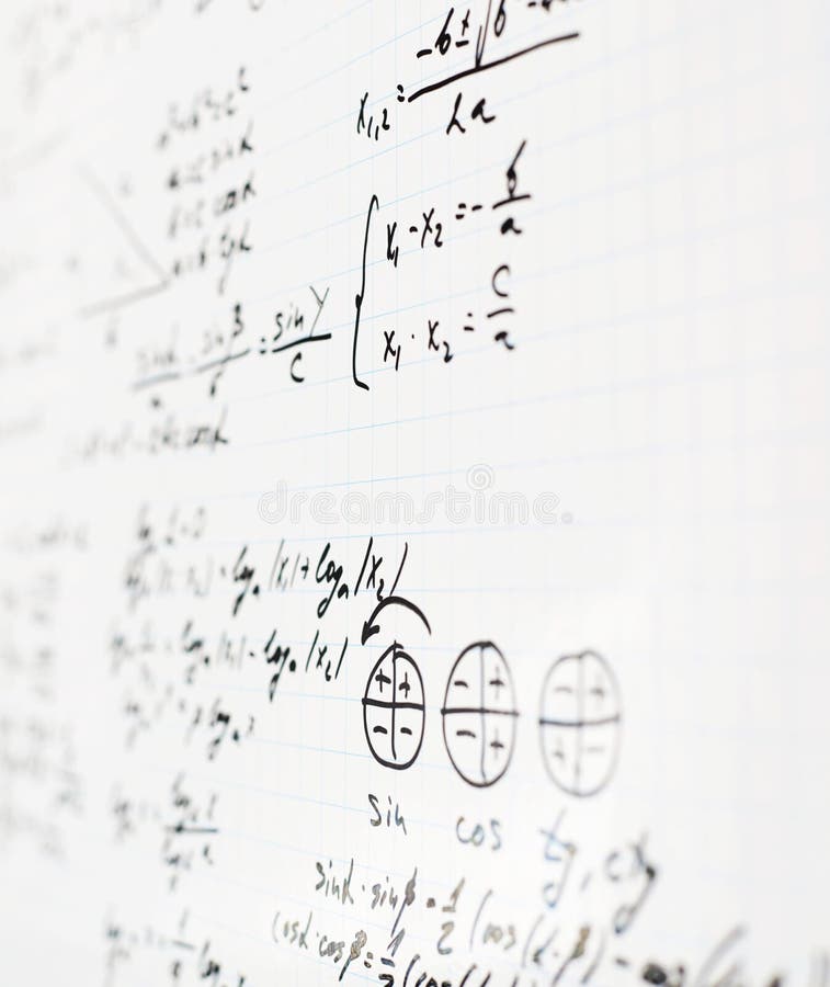 Trigonometry Math Equations and Formulas Stock Image - Image of complex ...