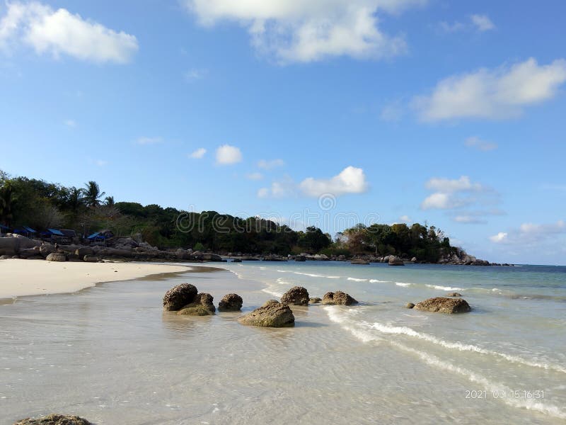 Trikora Beach Natural View Bintan Island Stock Image - Image of beach ...