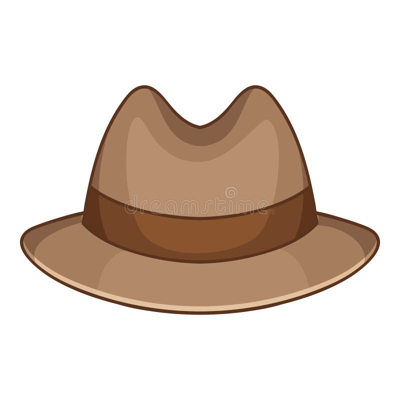 Black Man Fedora Hat Icon, Cartoon Style Stock Vector - Illustration of ...