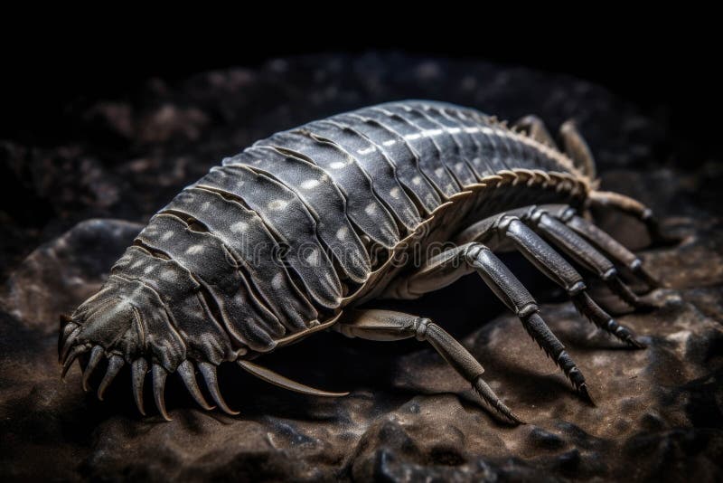 A Trilobite with Its Intricate Patterns and Spiny Ridges Crawling ...