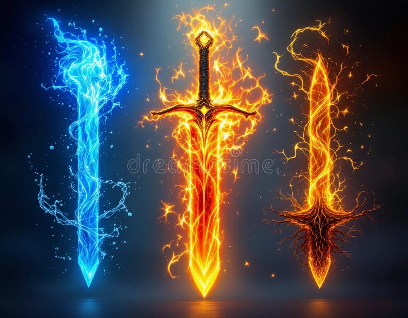 The Trilogy of Elemental Swords: Ice, Fire, and Earth Stock ...