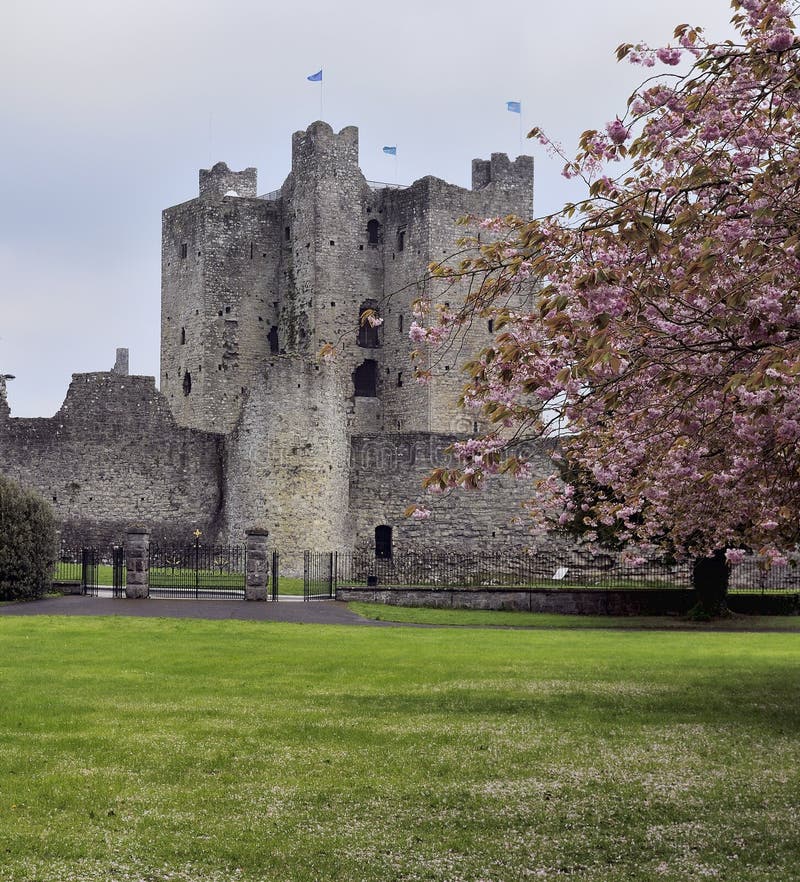 Trim castle wall and moat. stock photo. Image of ages - 24795378