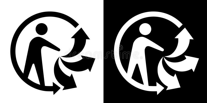 Triman Sign, Triman Recycling Icon Black and White Stock Vector ...
